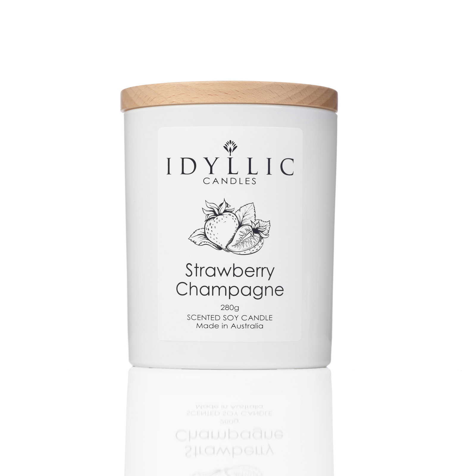 Strawberry Champagne Large Candle - Idyllic Candles